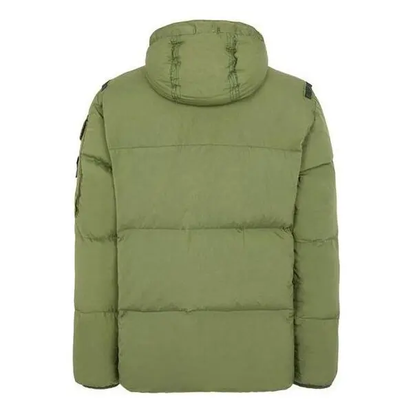 Stone Island Crinkle Reps Down Jacket - Green