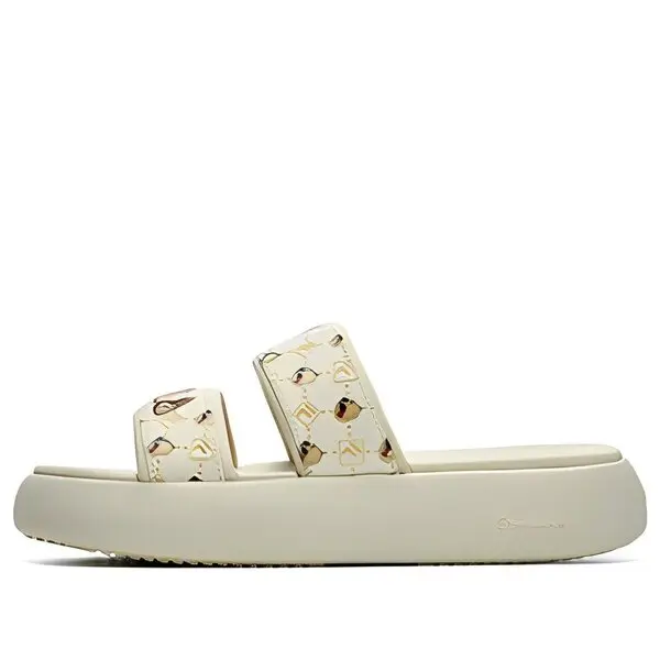 FILA Donut" Platform Slide Sandals - Beige