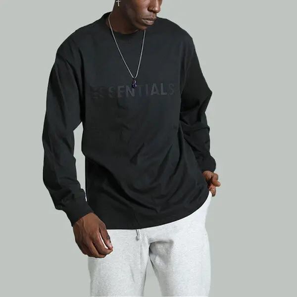 Fear Of God Fw20 Long Sleeve Logo Tee - Black