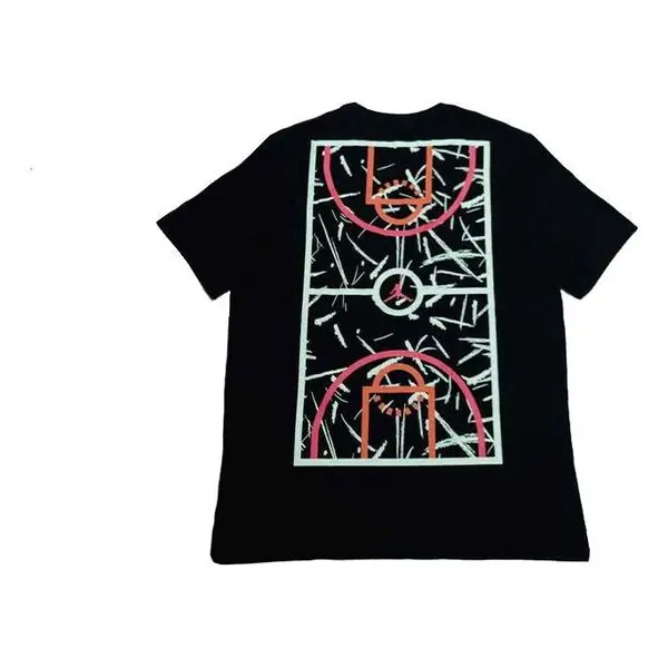 JORDAN Air Graffiti Basketball Sports Short Sleeve T-shirt - Black