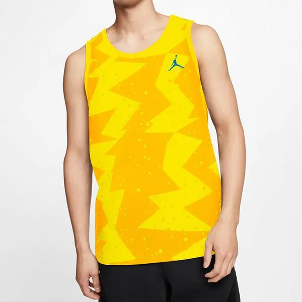JORDAN Air Printed Basketball Sports Vest - Yellow