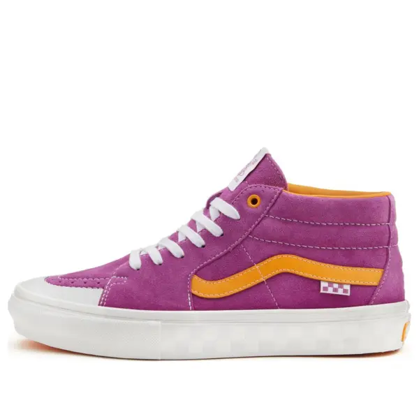 VANS Mid Top Skate Sneakers - Purple/yellow
