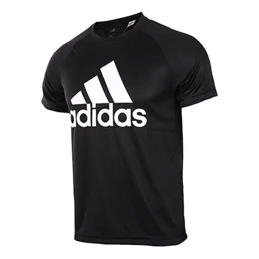 Adidas D2m Tee Logo Printing Casual Sports - Black