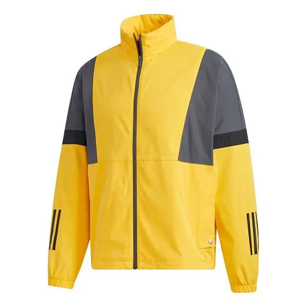 Adidas Sporty Track Jacket With Paneled Design - Gold