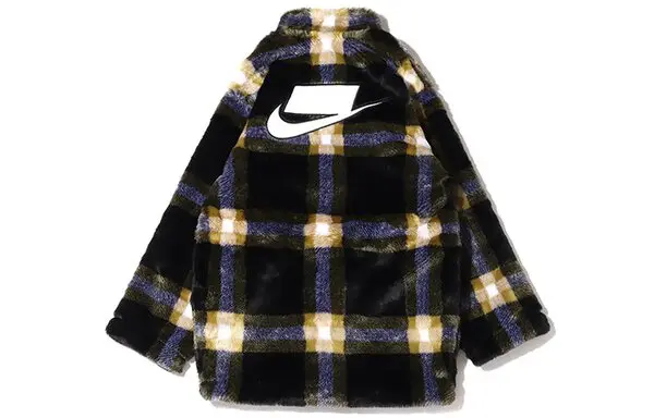 Nike Suede Plaid Stand Collar Jacket