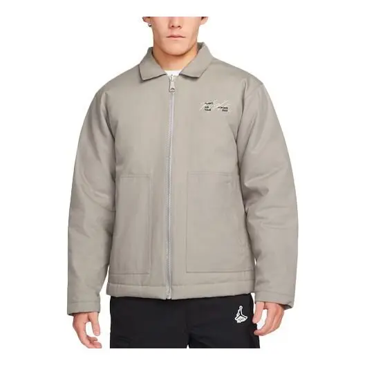 JORDAN Air Alphabet Printing Zipper Jacket - Gray