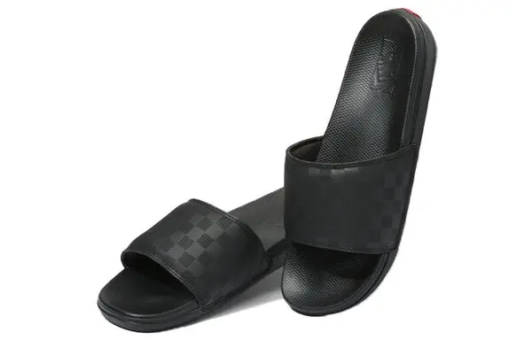VANS La Costa Slide-on Checkboard Sandals - Black