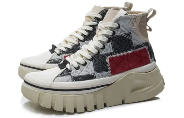 LI-NING High-top Patchwork Sneakers
