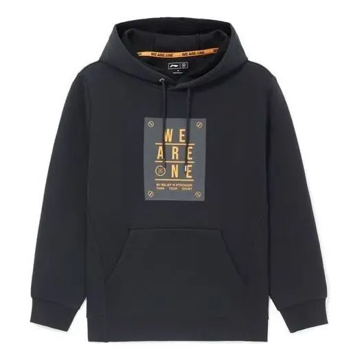 LI-NING Wade Series Pullover Hoodie - Black/white/grey