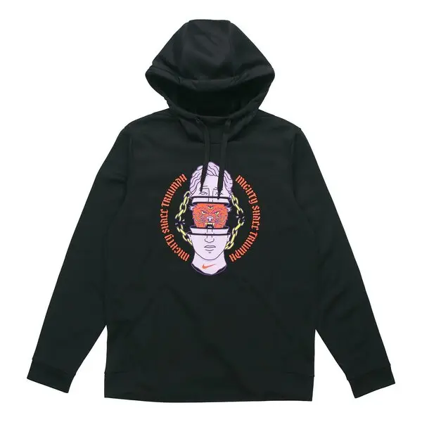 Nike Therma Abstract Pattern Pullover Training Fleece - Black