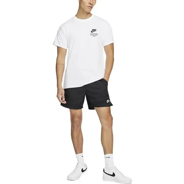 Nike Printing Alphabet Logo Round Neck Cotton Short Sleeve White - Multi-color