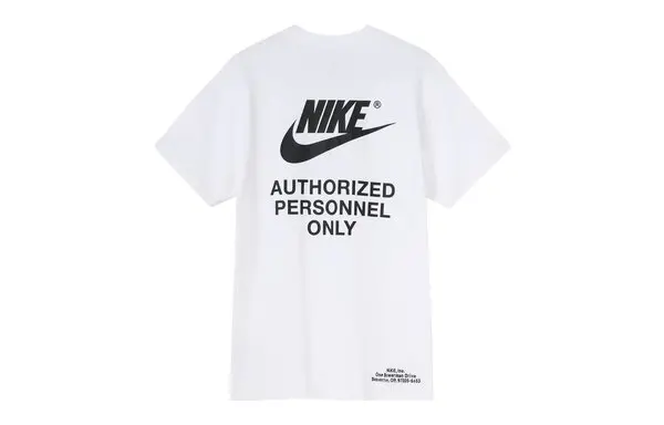 Nike Printing Alphabet Logo Round Neck Cotton Short Sleeve White