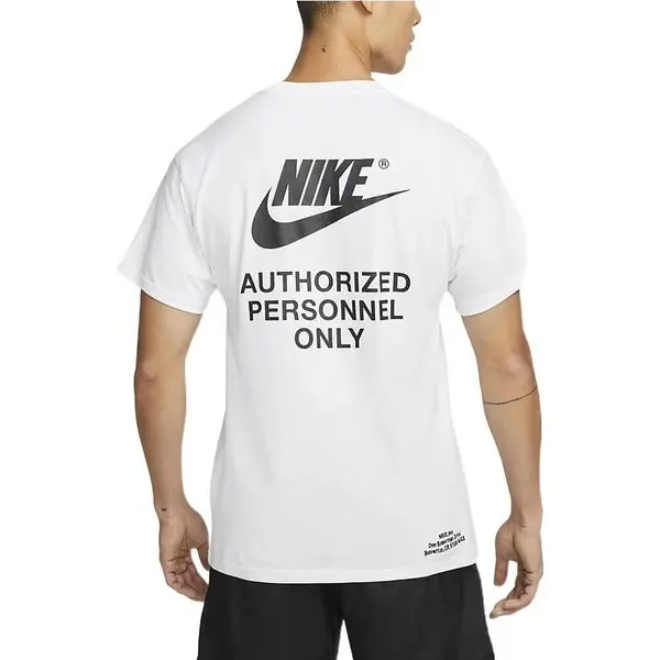Nike Printing Alphabet Logo Round Neck Cotton Short Sleeve White
