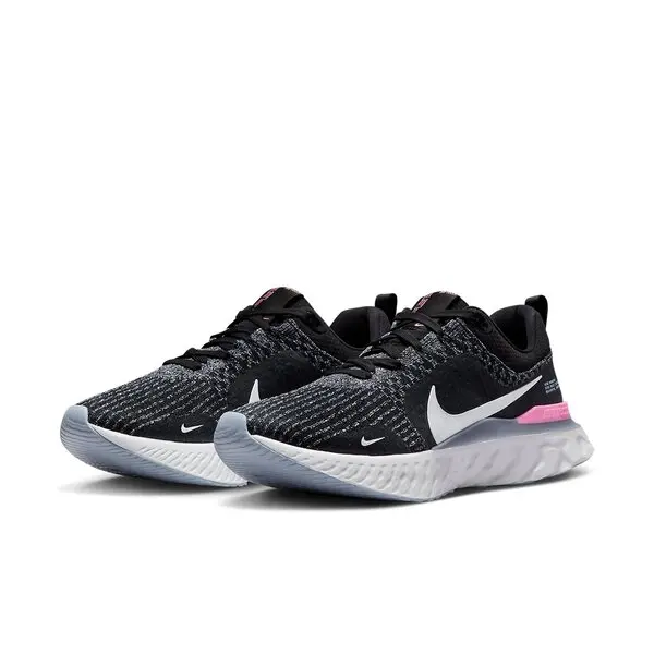 Nike React Infinity Run Flyknit 3 - Black/white/pink