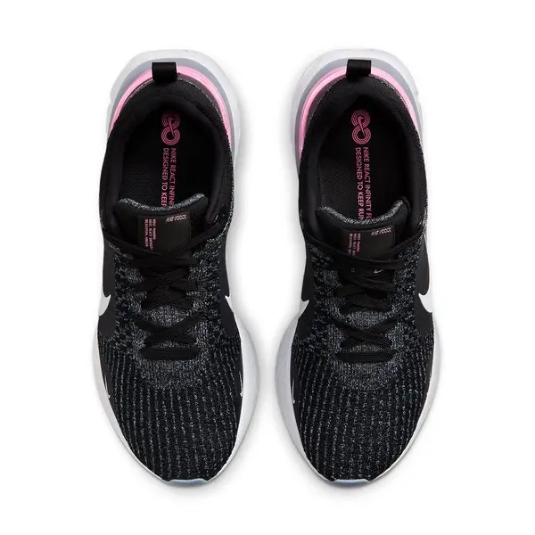 Nike React Infinity Run Flyknit 3 - Black/white/pink