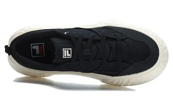 FILA Canvas Lace-up Low Top Sneakers - Black/white