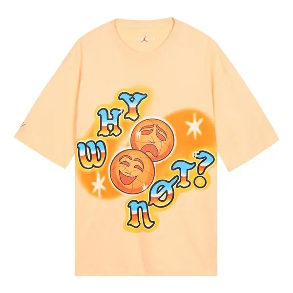 JORDAN Why Not' Round Neck Cotton Printing Short Sleeve Orange - Default Color