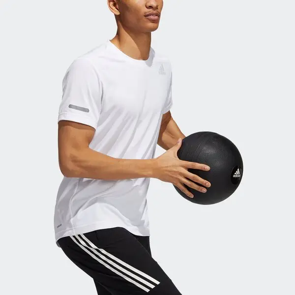 Adidas Elevate Train T Reflective Training Sports Short Sleeve - White