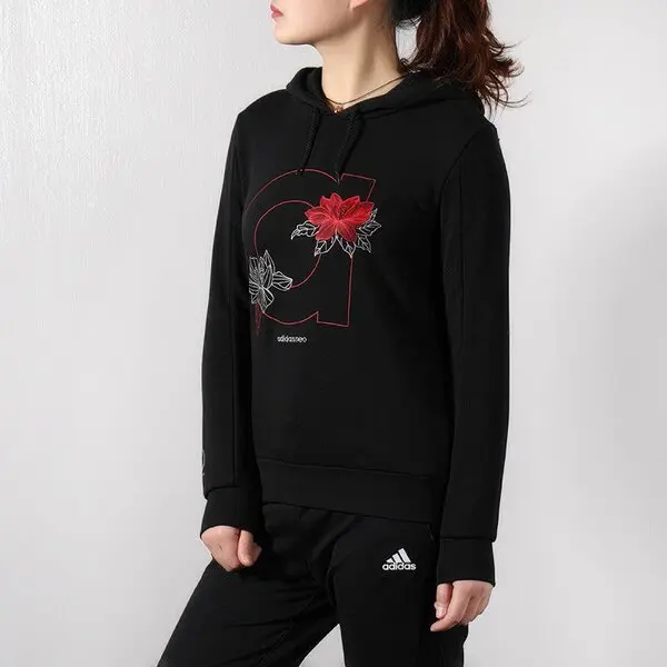 Adidas Neo Sweat Hoodie With Graphic Floral Detail