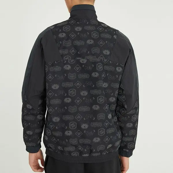 Adidas Logo Printing Athleisure Casual Sports Jacket Black