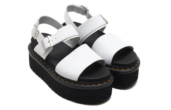 Dr. Martens Voss Leather Platform Sandals - White