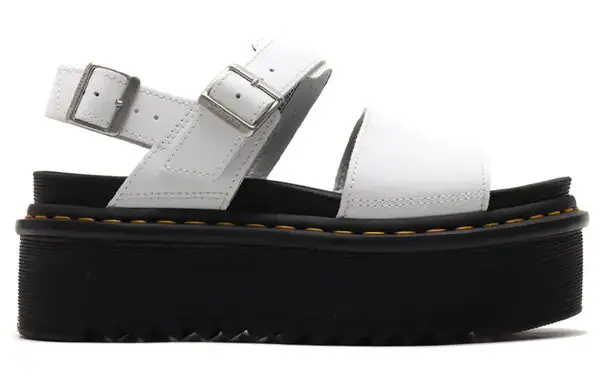 Dr. Martens Voss Leather Platform Sandals - White