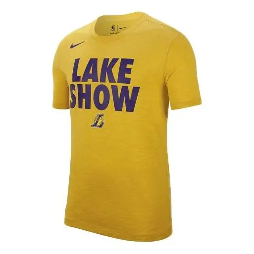 Nike Los Angeles Lakers Nba Dri-fit Short Sleeve Tee - Yellow
