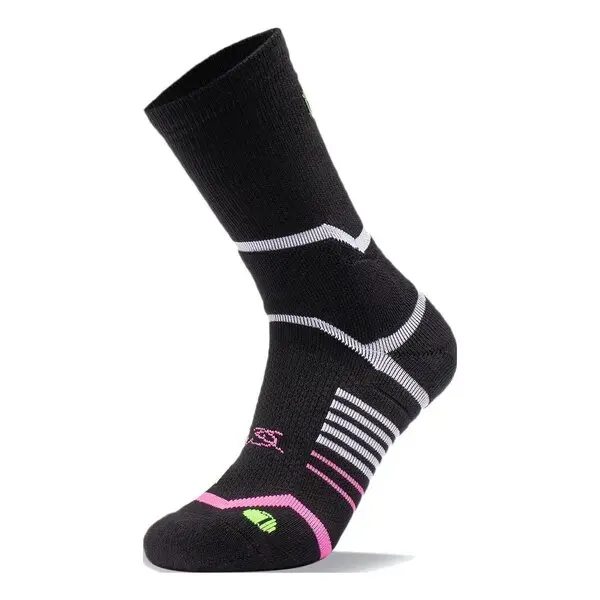 LI-NING Way Of Wade Mid Cut Basketball Socks - Black/white/pink