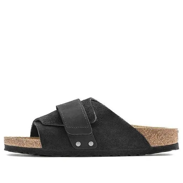 BIRKENSTOCK Kyoto Nubuck-suede Leather Sandals - Black