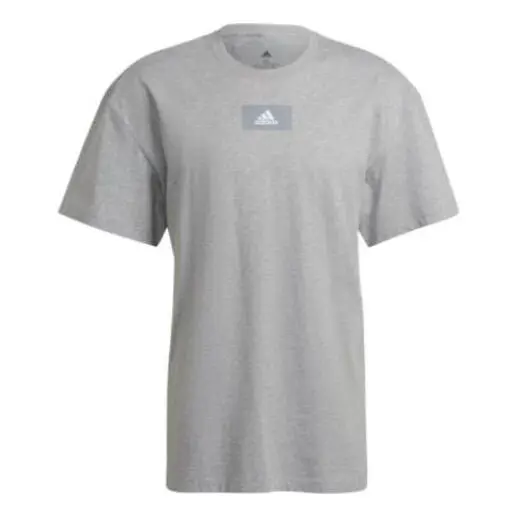 Adidas Fv T Solid Color Logo Athleisure Casual Sports Round Neck Short Sleeve Gray - Multi-color