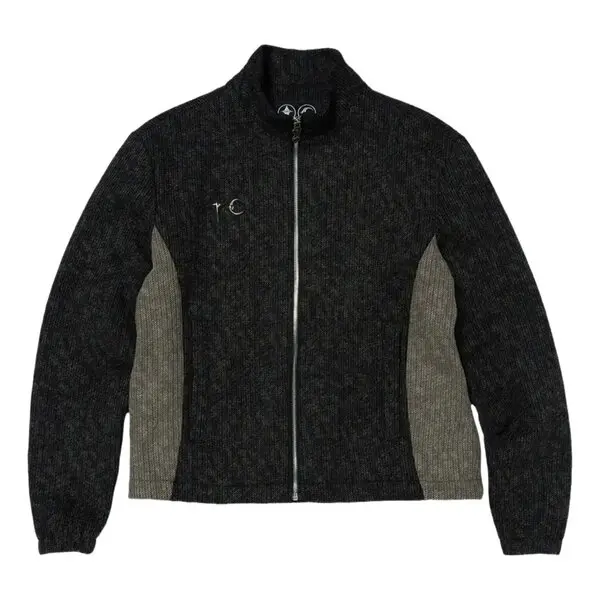 THUG CLUB Devil Peace Patch Knit Jacket - Black