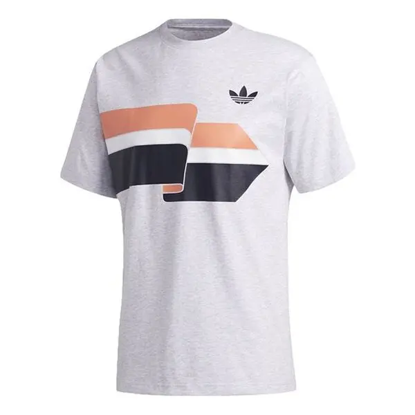 Adidas Originals Athleisure Casual Sports Round Neck Short Sleeve Gray - Grey