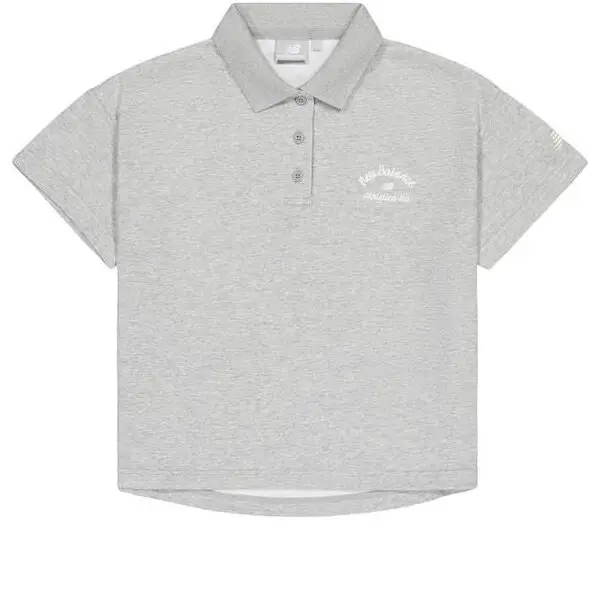 NEW BALANCE Short Sleeve Polo Shirt - Grey/white