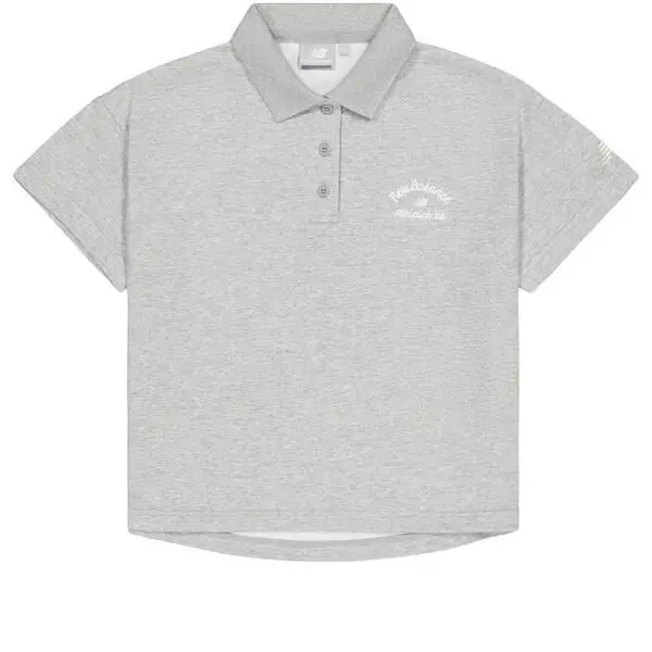 NEW BALANCE Short Sleeve Polo Shirt - Grey/white
