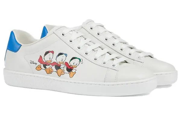 Gucci X Disney Ace Leather Sneakers - White/blue