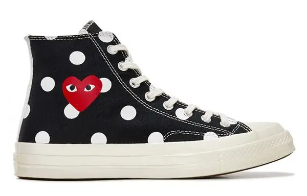 CONVERSE X Comme Des Garçons Play Chuck 70 Hi Polka Dot Sneakers - Black