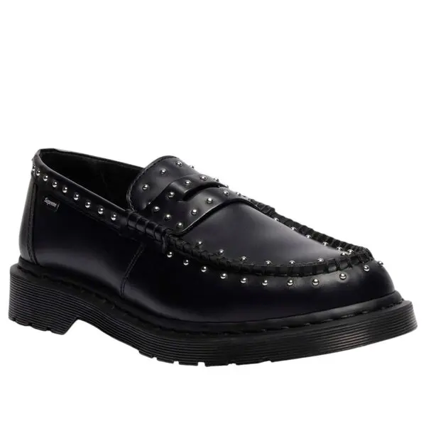 Dr. Martens X Supreme Studded Loafers - Black