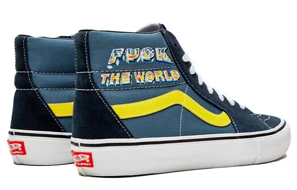VANS Supreme X Sk8-hi "fuck The World" High-top Sneakers - Blue
