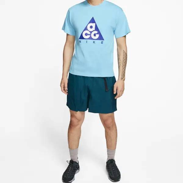 Nike Lab Printed T-shirt 'blue Gale Fusion Violet - Sky Blue