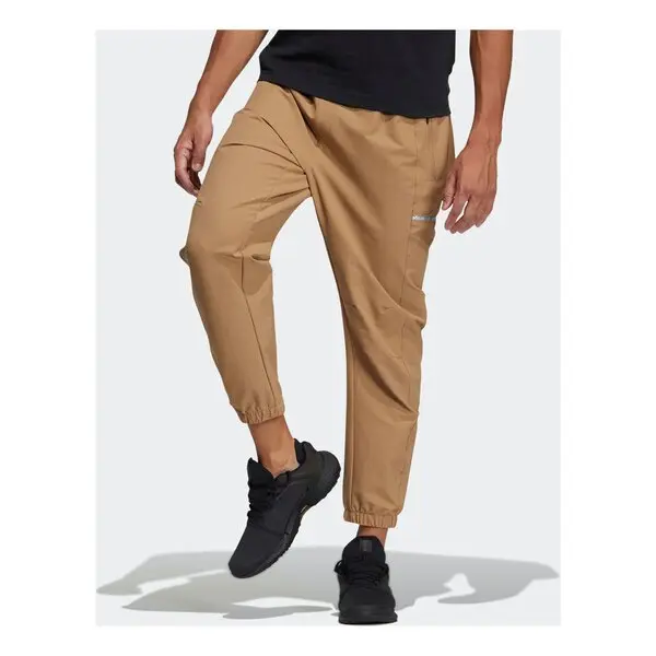Adidas Th Pnt Wv Id Adjustable Belt Casual Sports Long Pants - Yellow