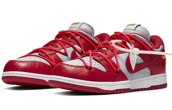 Nike Off-white X Dunk Low "university Red - Red/white/gray