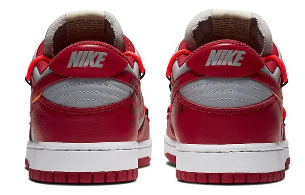 Nike Off-white X Dunk Low "university Red - Red/white/gray