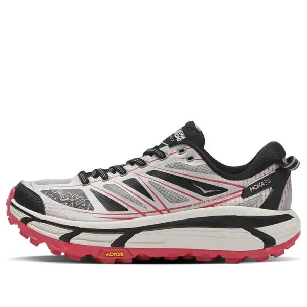 Hoka One One Mafate Speed 2 Trail Running Shoes - Grey/red/black