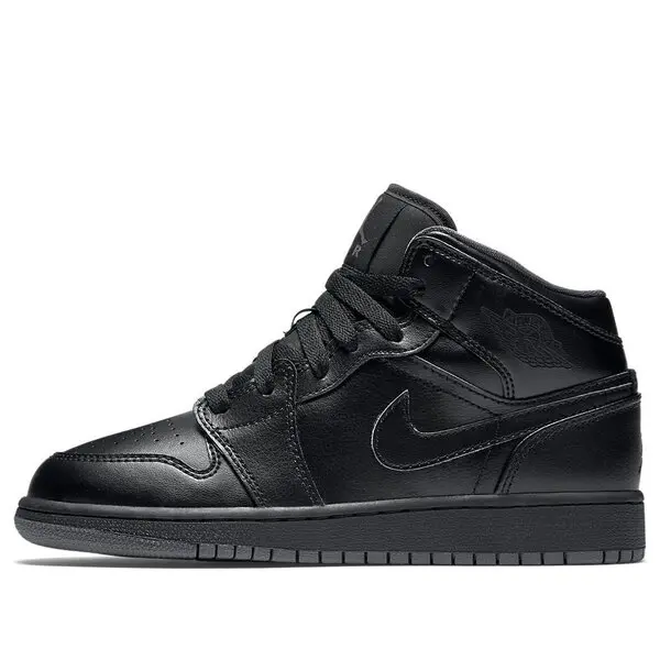 JORDAN Air 1 Retro Mid Dark Grey Outsole Sneakers - Black
