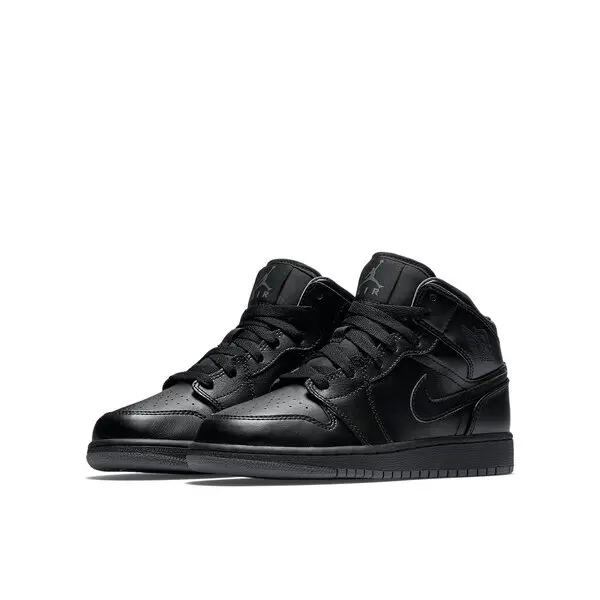 JORDAN Air 1 Retro Mid Dark Grey Outsole Sneakers - Black