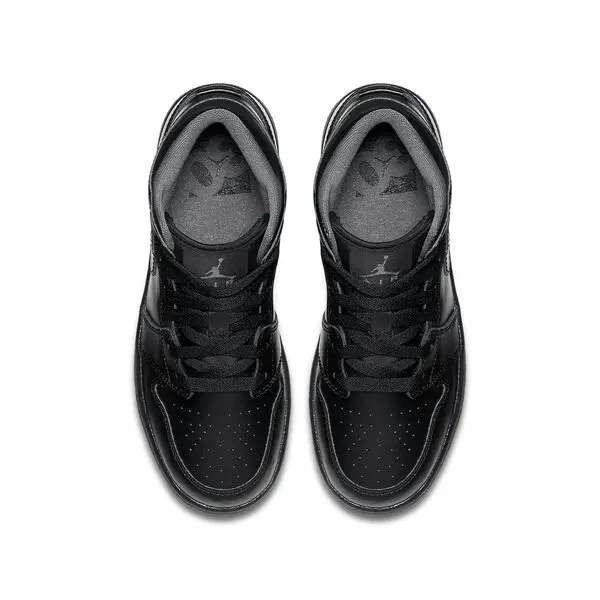 JORDAN Air 1 Retro Mid Dark Grey Outsole Sneakers - Black