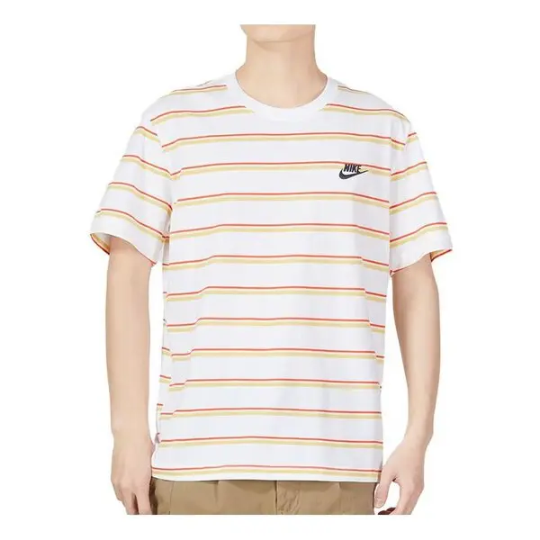 Nike Striped Short Sleeve T-shirt - White