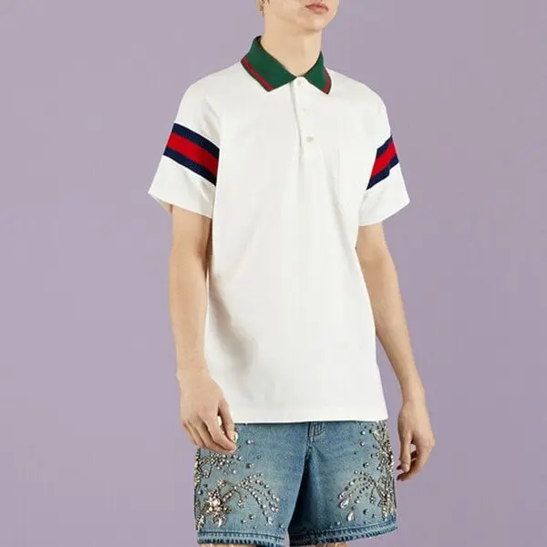 Gucci Cotton Jersey Polo With Web
