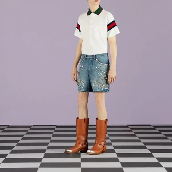 Gucci Cotton Jersey Polo With Web