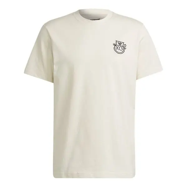 Adidas Originals Ss22 Back Pattern Printing Round Neck Short Sleeve White T-shirt - Default Color